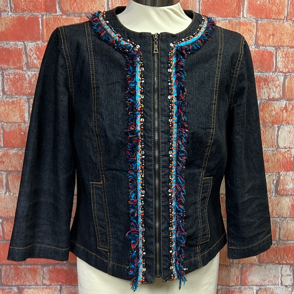 Ruby Rd. | Jackets & Coats | Ruby Rd Embellished Denim Jacket | Poshmark